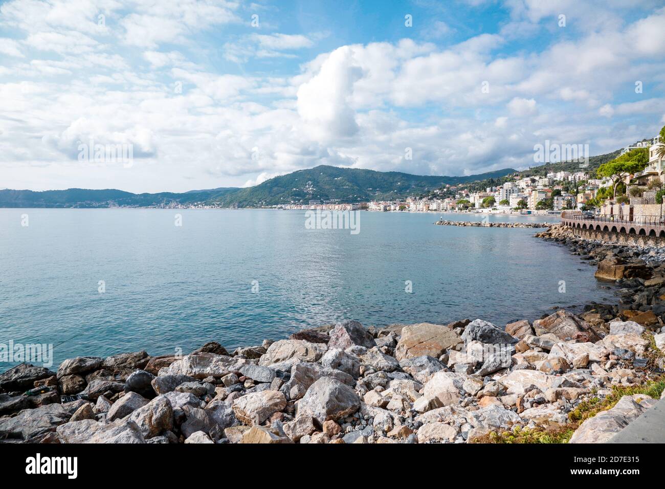 Alassio, Italian roman city of the Ligurian riviera, in summer days ...
