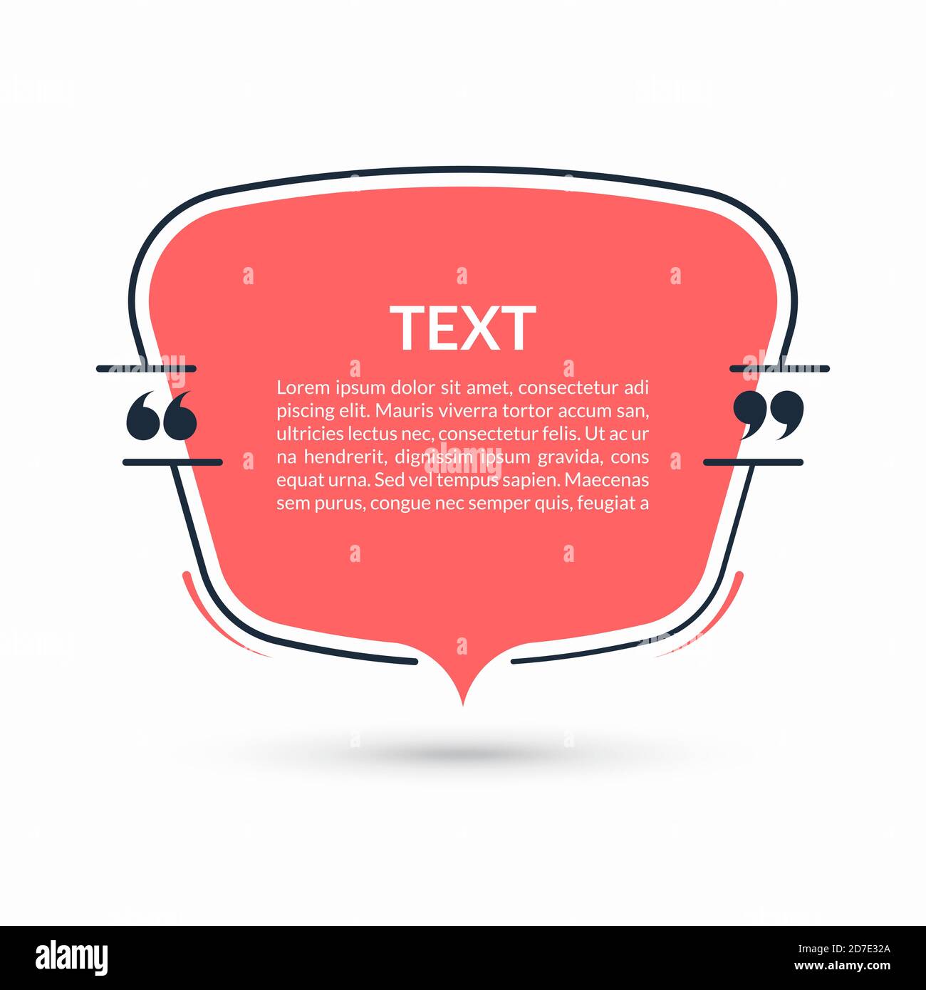 Quote speech bubble, blank text balloon with frame and quotes isolated ...