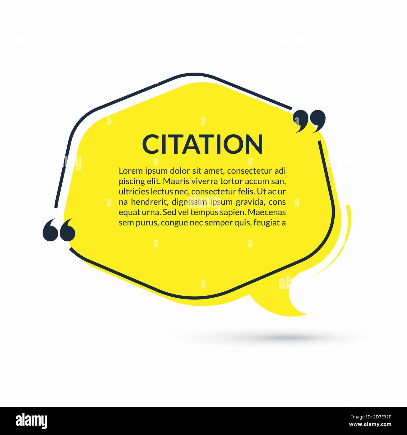 Quote speech bubble, blank text balloon with frame and quotes isolated ...