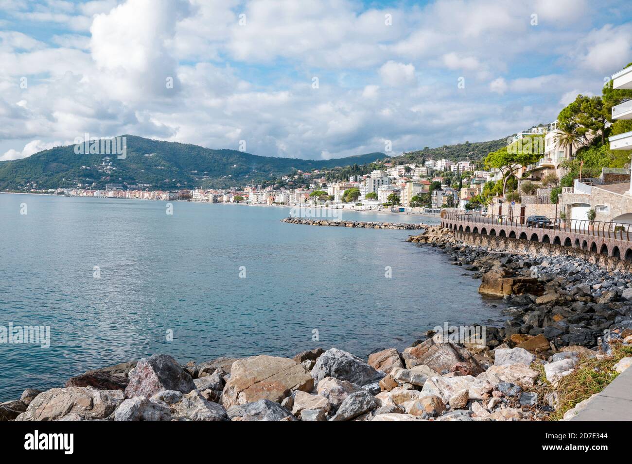 Alassio, Italian roman city of the Ligurian riviera, in summer days ...