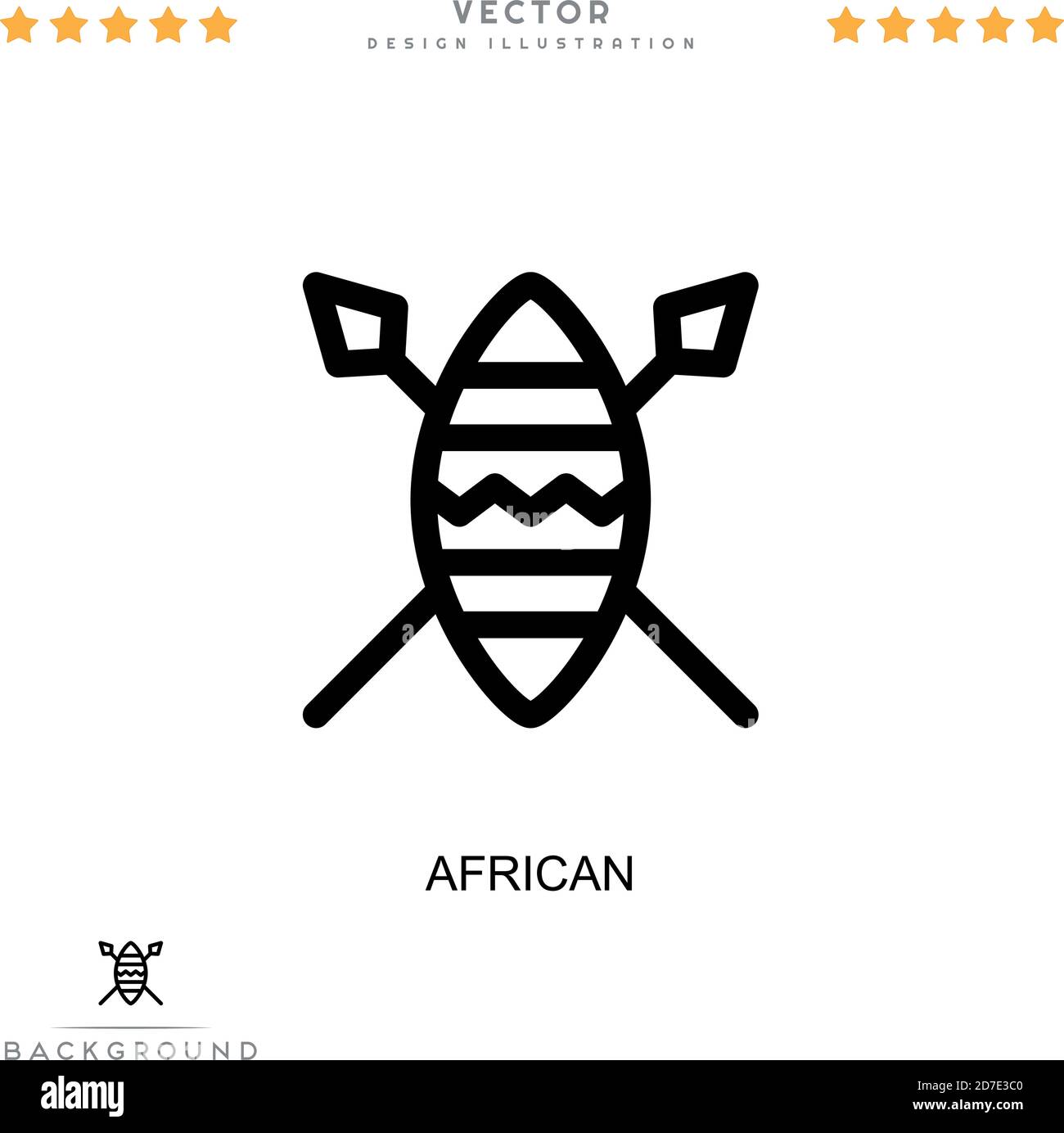 African icon. Simple element from digital disruption collection. Line ...