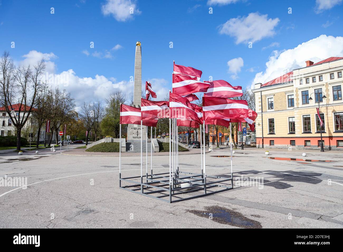 Multiple Latvia flags waving in wind. Photo taken in Europe Stock Photo ...