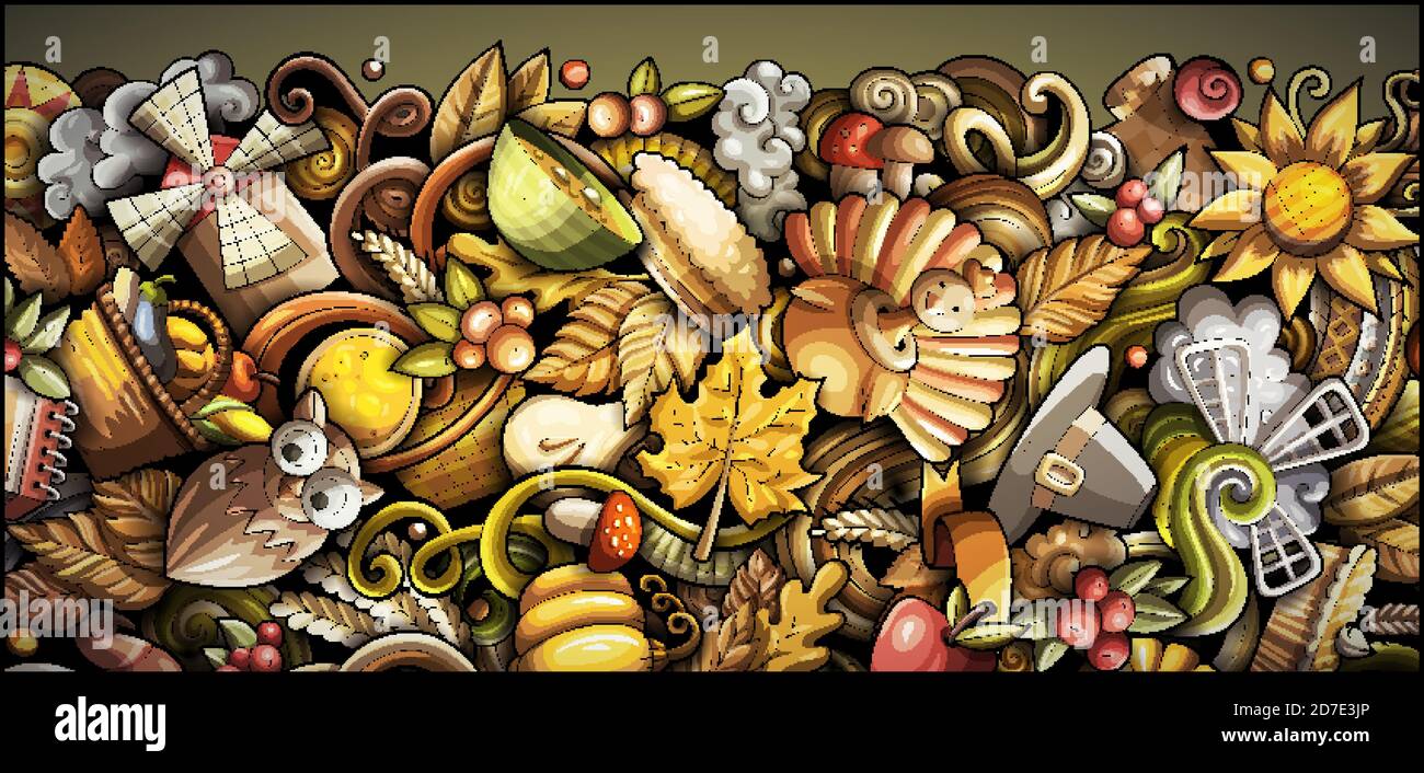 Thanksgiving day doodle illustration Stock Vector Image & Art - Alamy