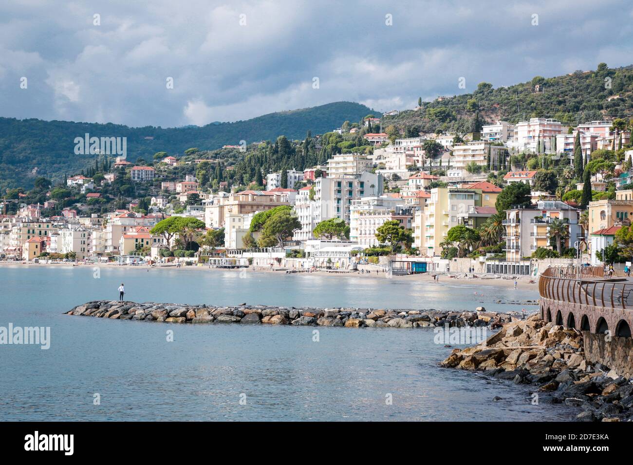 Alassio, Italian roman city of the Ligurian riviera, in summer days ...