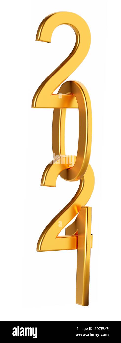 2021 3d golden number Cut Out Stock Images & Pictures - Alamy