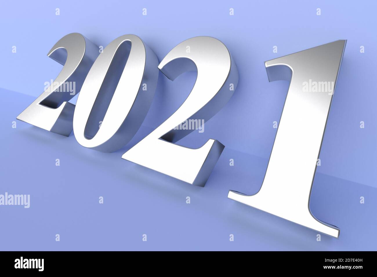 New year concept. Number 2021 stuffed on the side. 3d rendering Stock ...