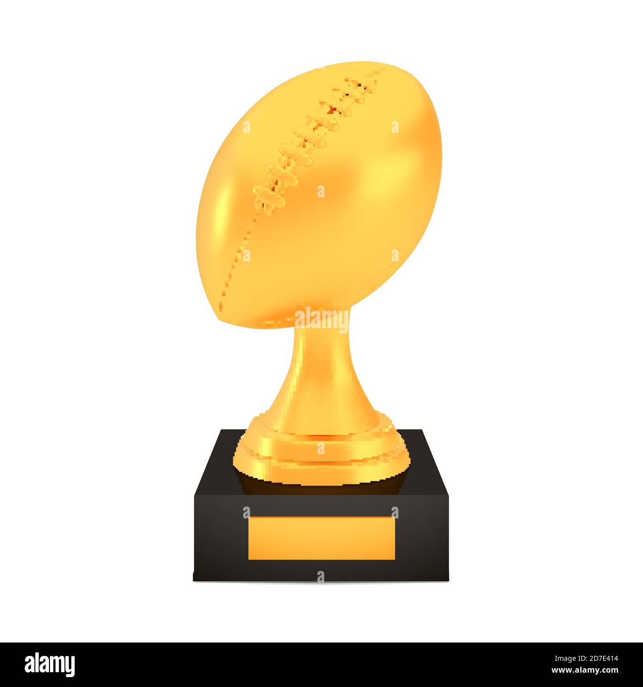 Winner american football cup award on stand with empty plate, golden ...
