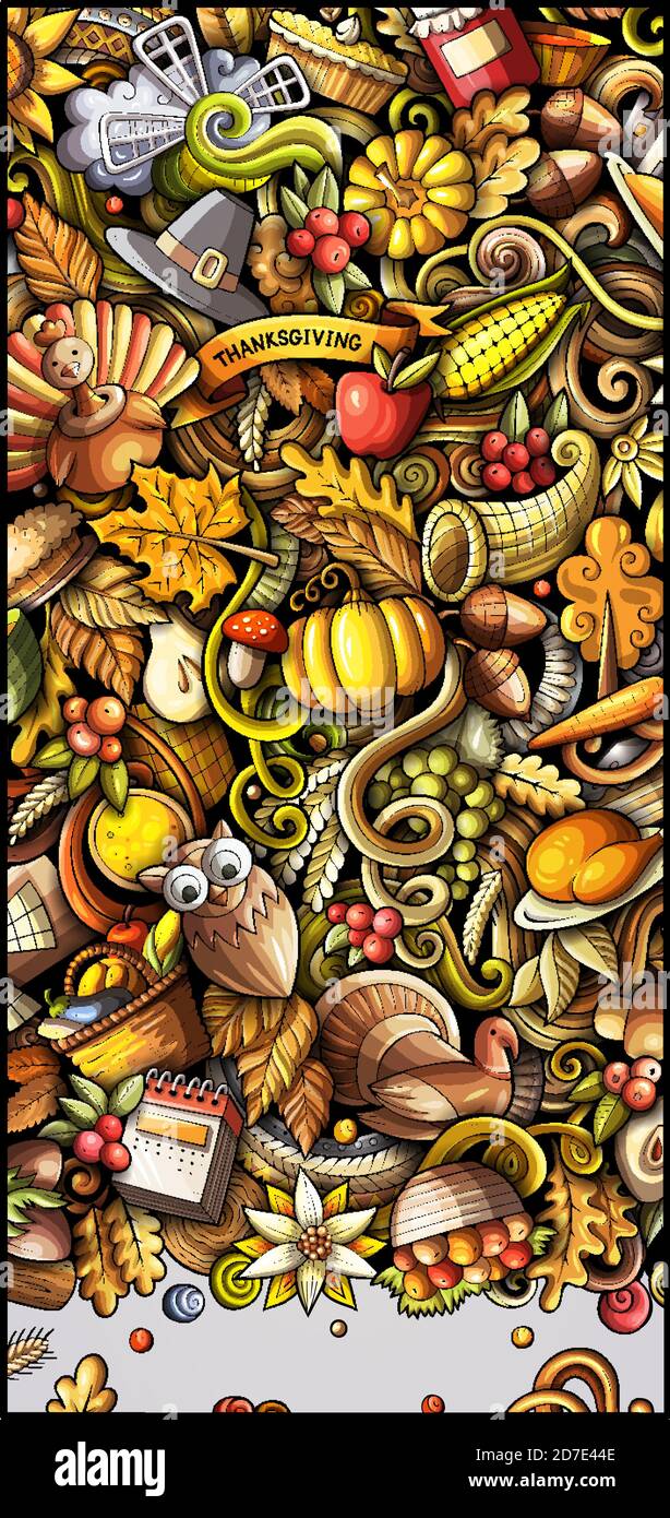Thanksgiving day doodle illustration Stock Vector Image & Art - Alamy