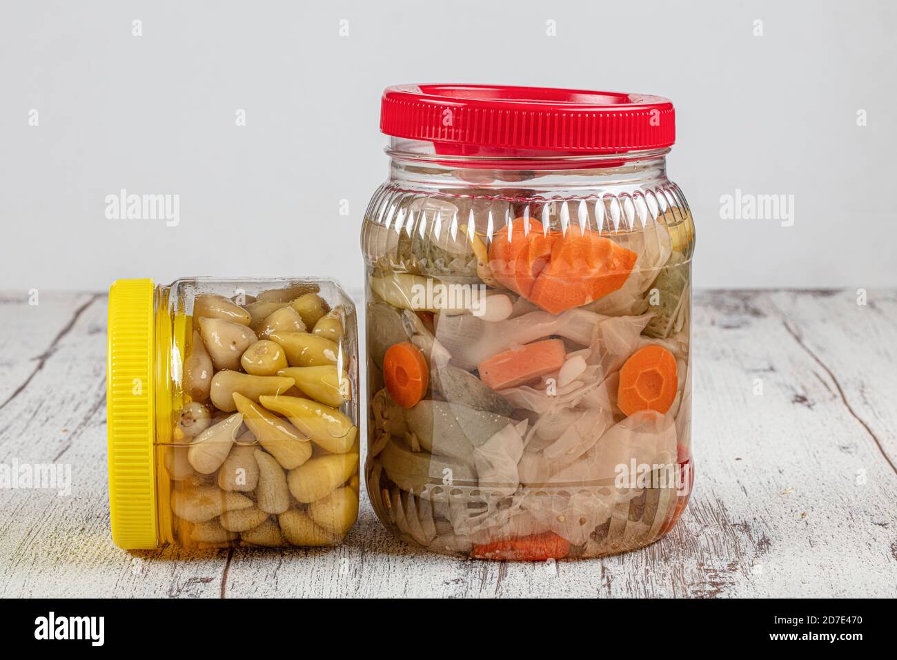 Traditional Turkish pickles of various fruits, vegetables and pickled ...