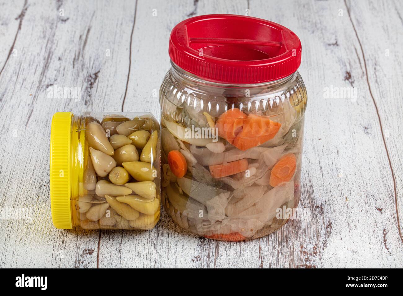 Traditional Turkish pickles of various fruits, vegetables and pickled ...