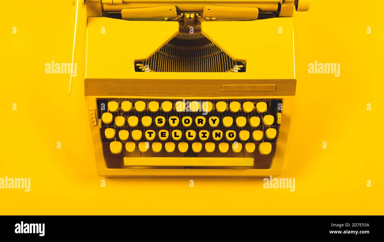 Storytelling written on typewriter buttons. Creativity concept Stock ...