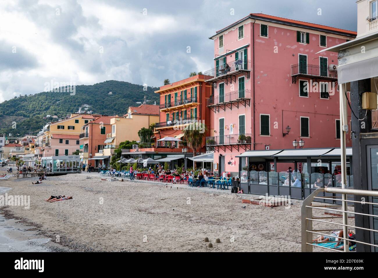 Alassio, Italian roman city of the Ligurian riviera, in summer days ...