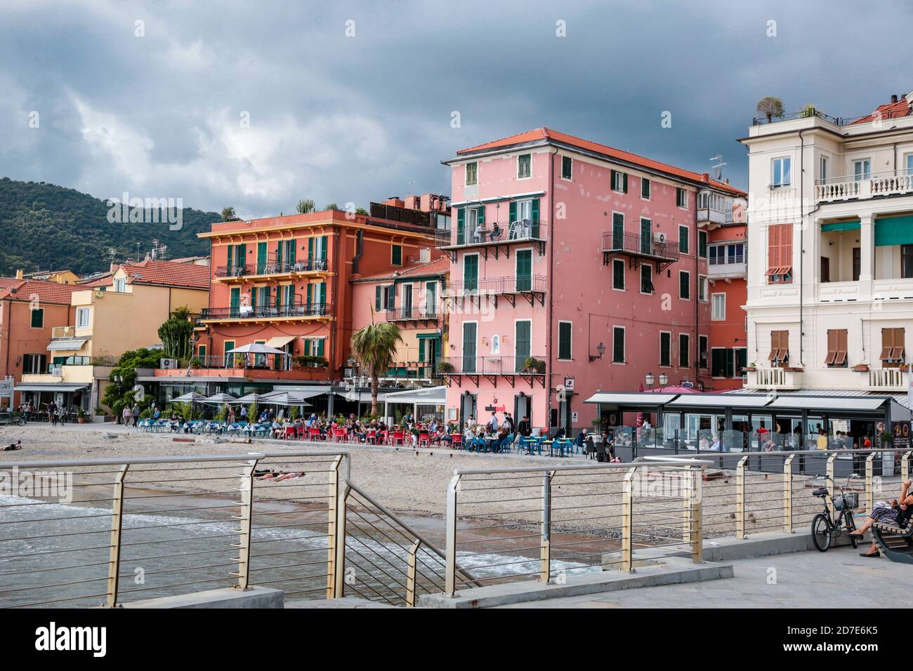 Alassio, Italian roman city of the Ligurian riviera, in summer days ...