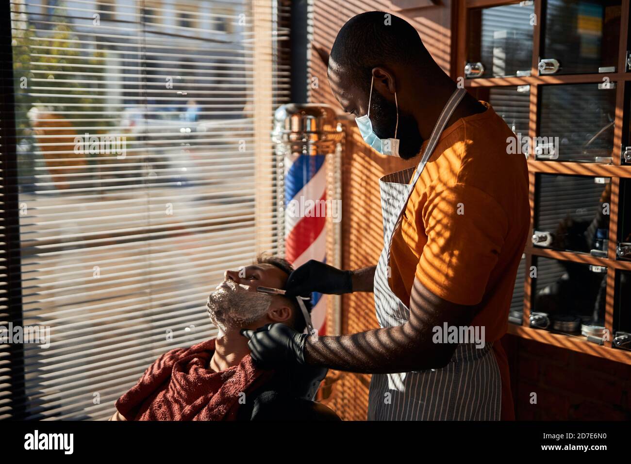 Barber medical gloves protection hi-res stock photography and images ...