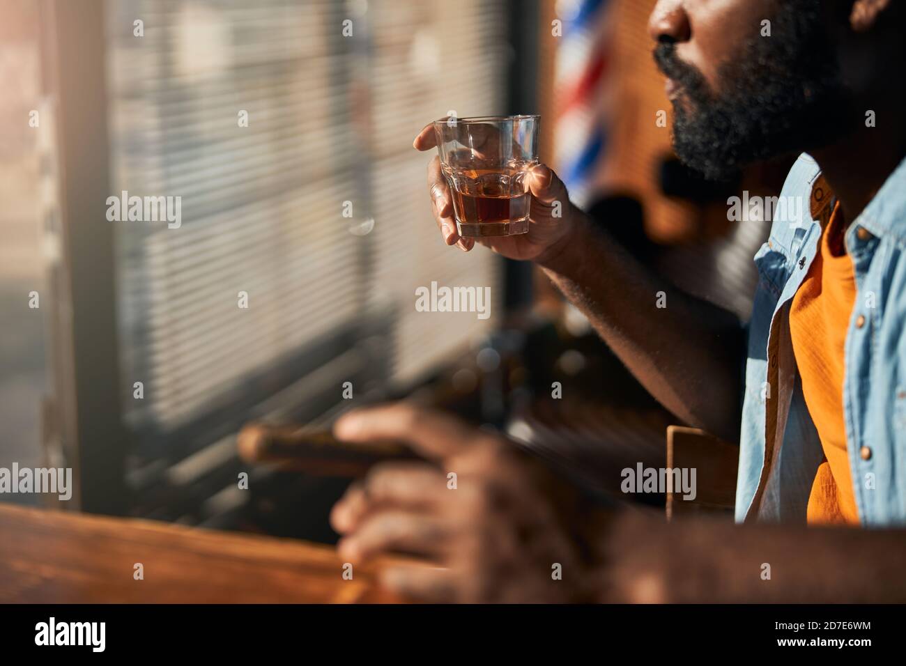 Bearded man cigar glass hi-res stock photography and images - Alamy