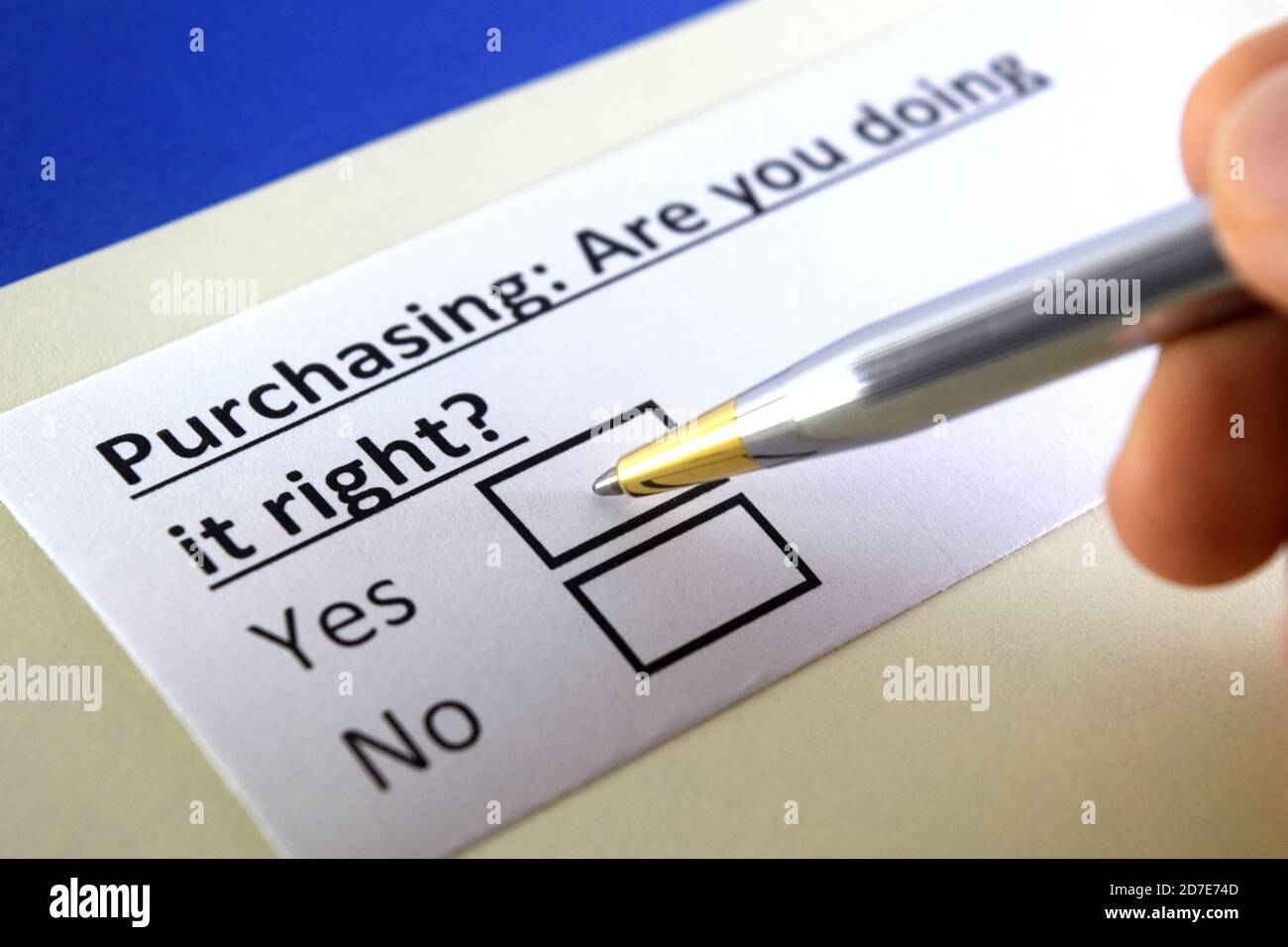 One person is answering question about purchasing Stock Photo - Alamy