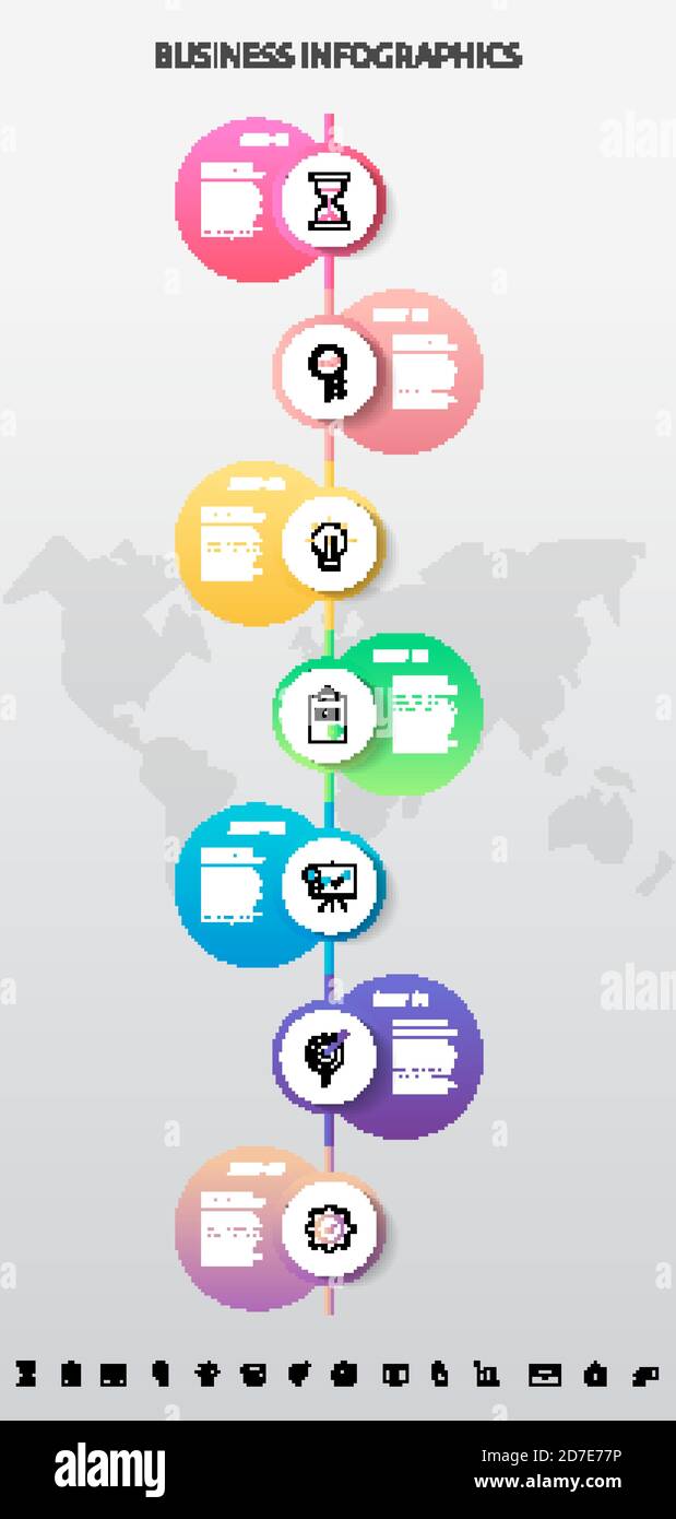 Vector infographic template circles for seven labels, diagram, graph ...