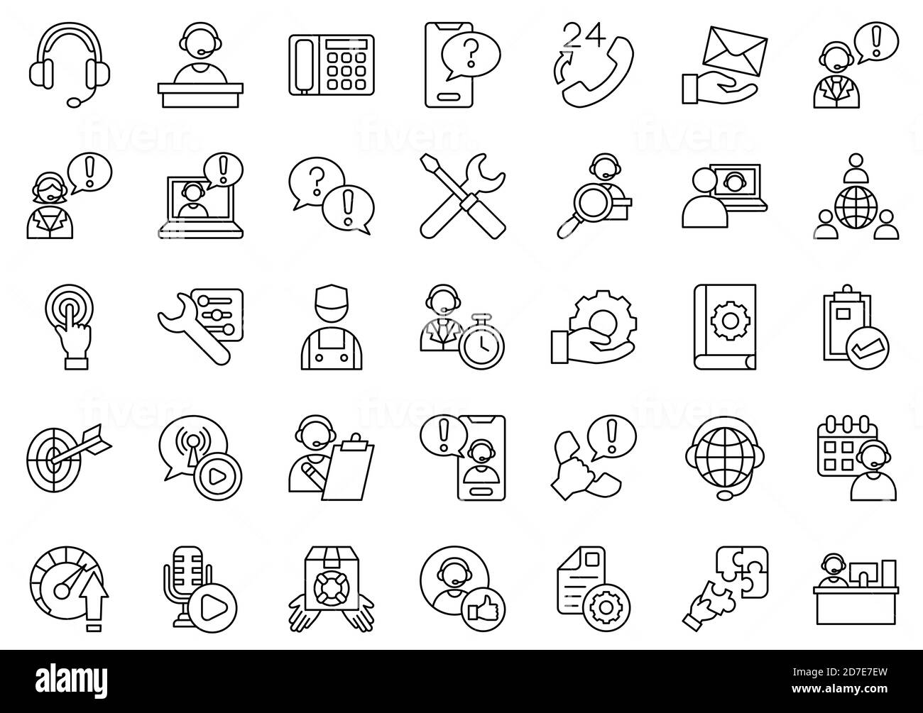 Support Service Line Iconset Stock Photo - Alamy