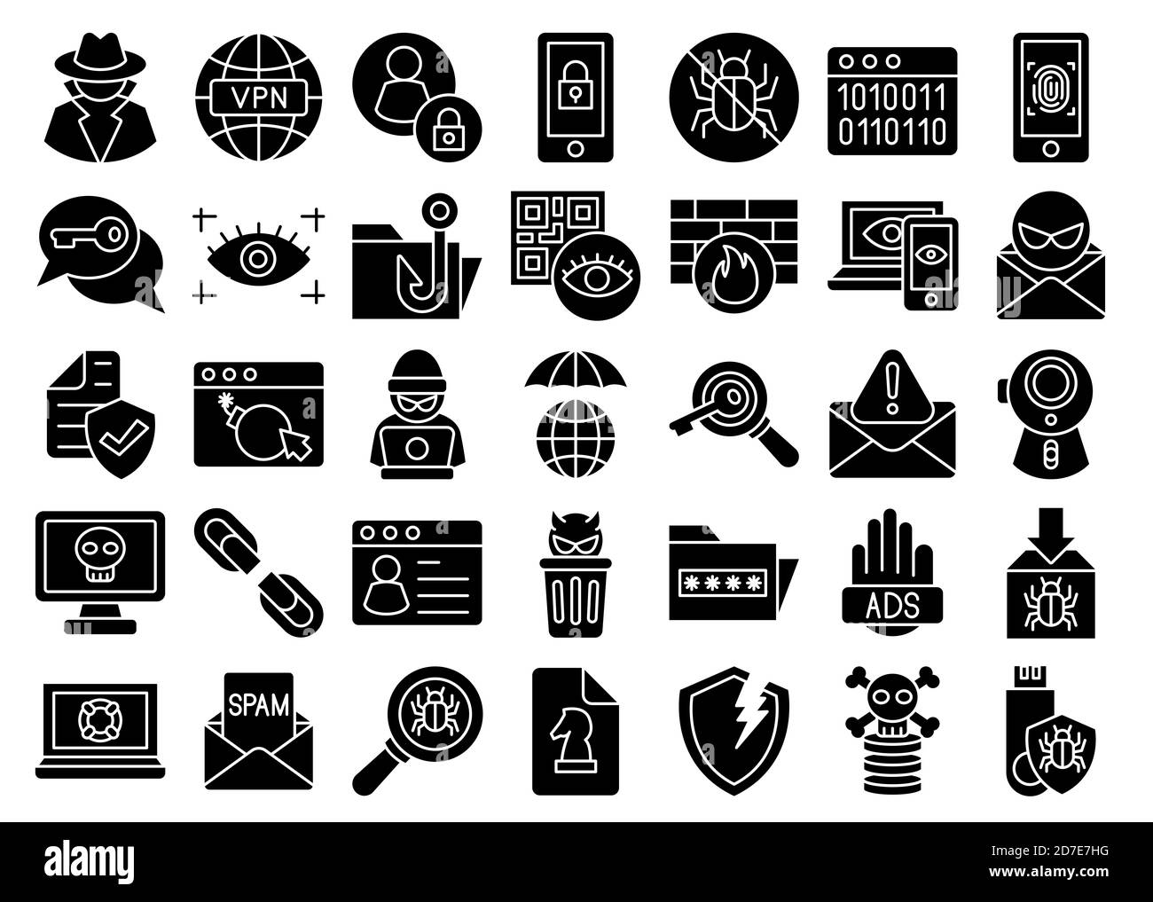 Cyber Security Glyph Iconset Stock Photo - Alamy