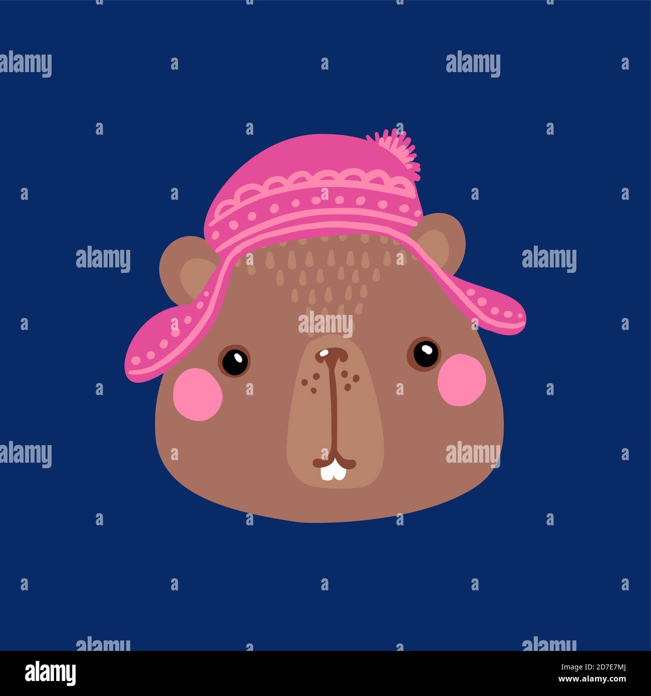 Funny child winter hat Stock Vector Images - Alamy