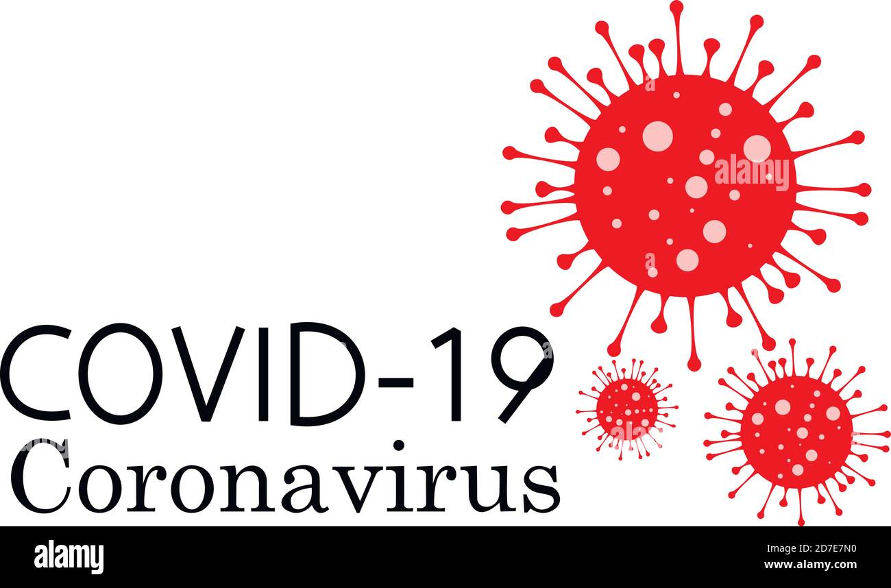 Covid-19, coronavirus pandemic global warning, red symbol and icon ...