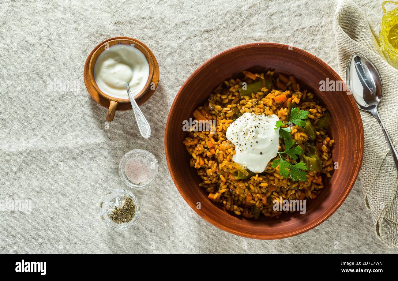 Rice vegetables yogurt in hi-res stock photography and images - Alamy