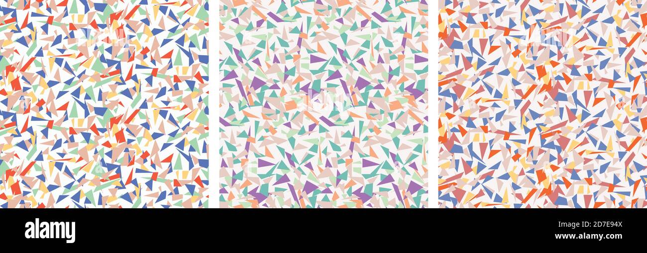 vector seamless abstract patterns. multi-colored geometric backgrounds ...