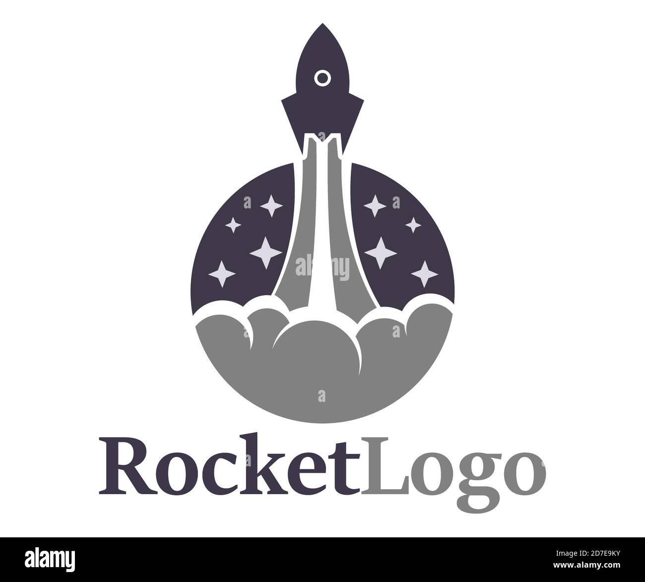 Rocket launch with stars in circle icon. Startup Rocket Space Ship ...