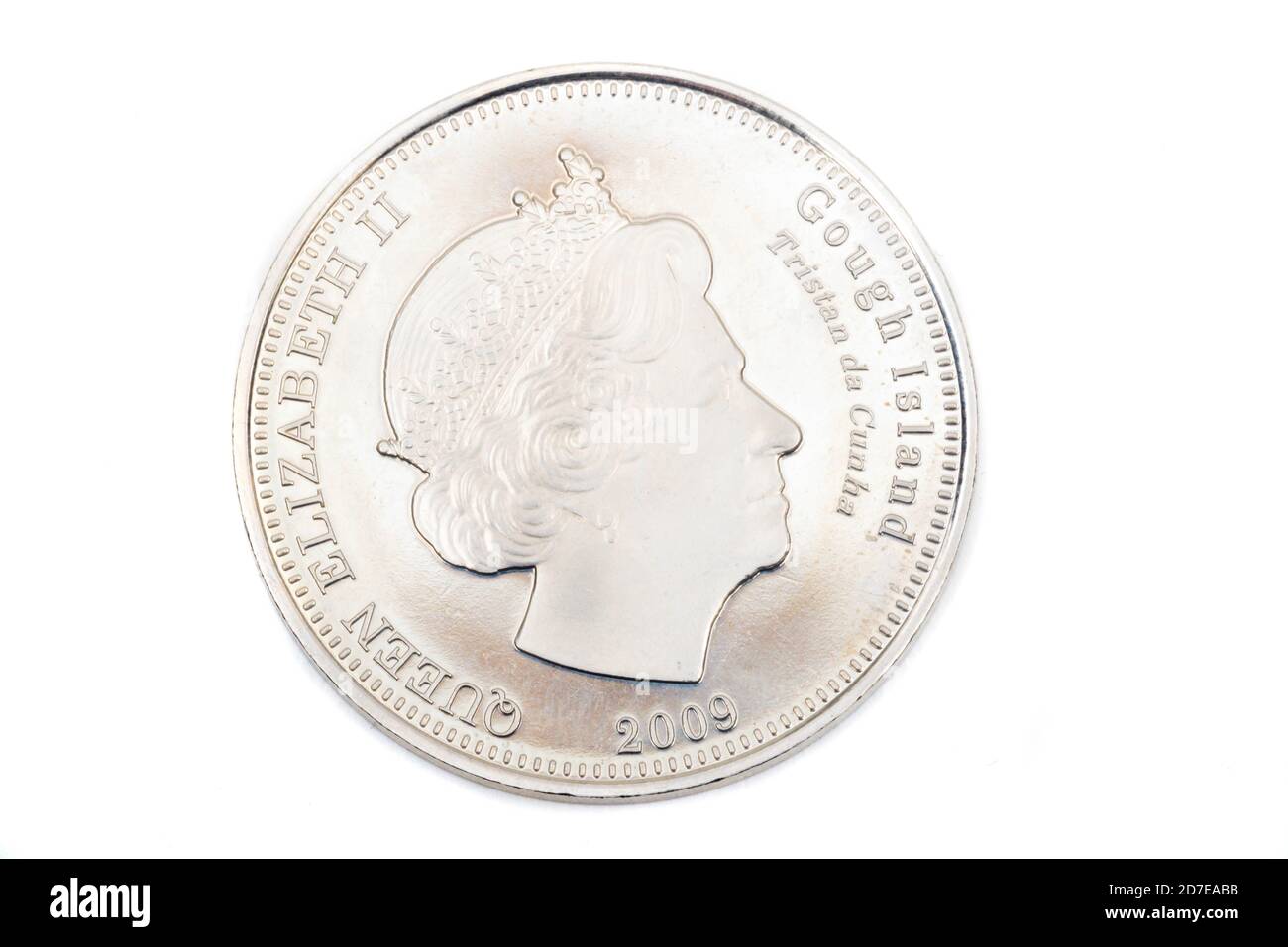 A close up view of a One Crown Coin from Gough Island Stock Photo - Alamy
