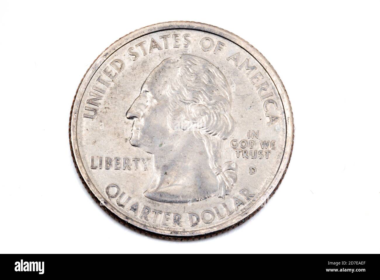 A close up view of a United States Quarter Dollar Coin Stock Photo - Alamy
