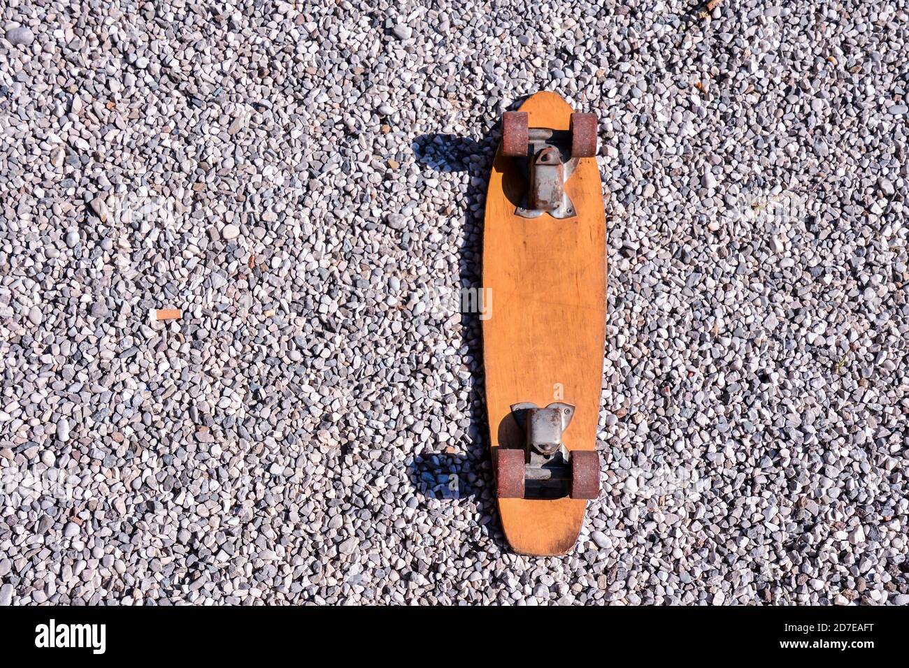 Wooden 70's skate board skateboard Stock Photo - Alamy