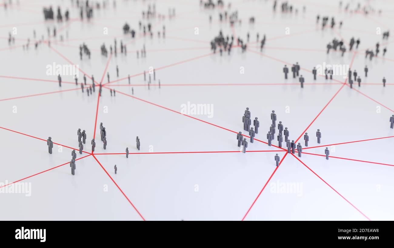 Groups of people interconnected. Social media, networking concept ...