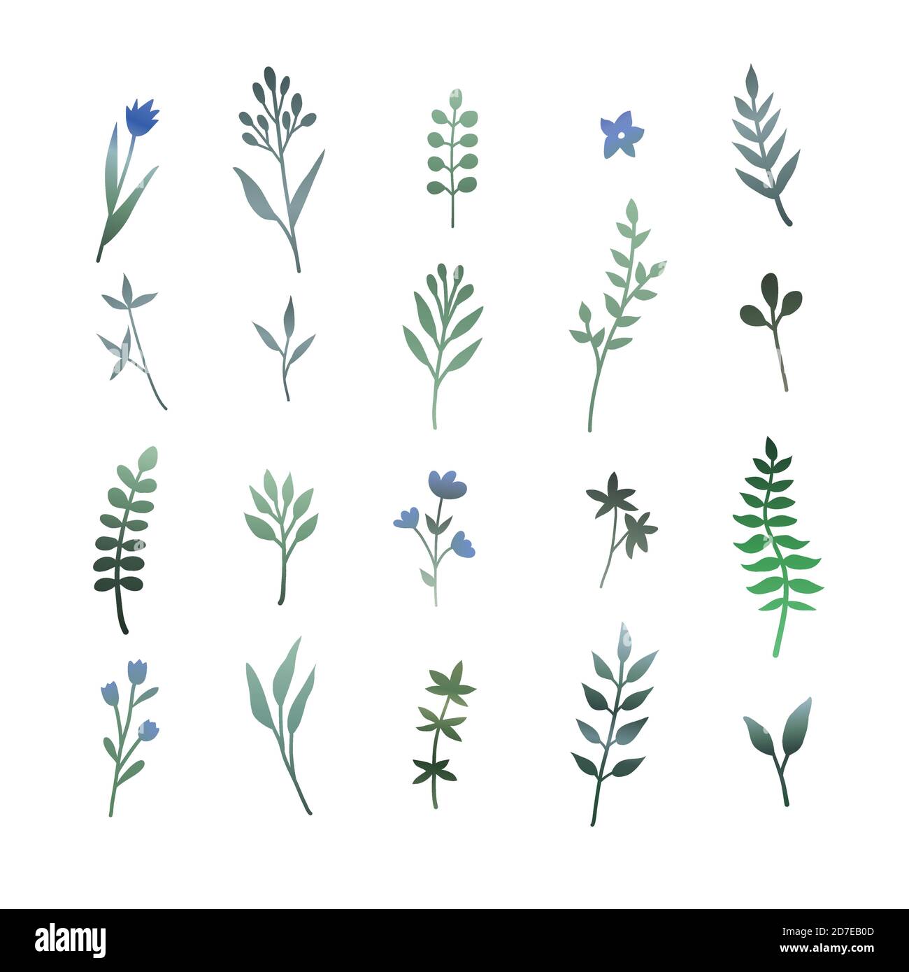 Green leaves flower plant Stock Vector Images - Alamy