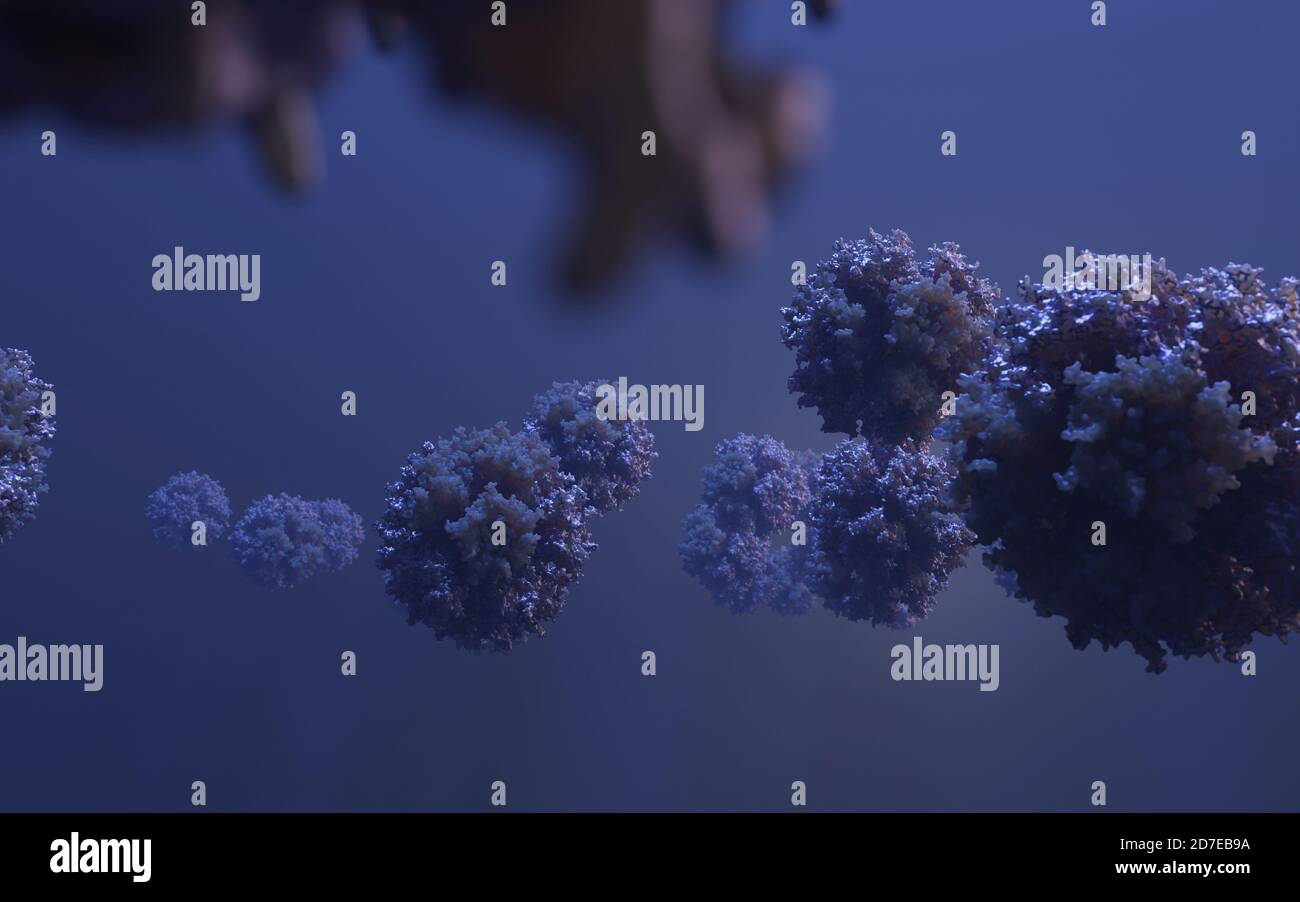 Adenovirus. Model based on true scientific structural data. A virus is ...