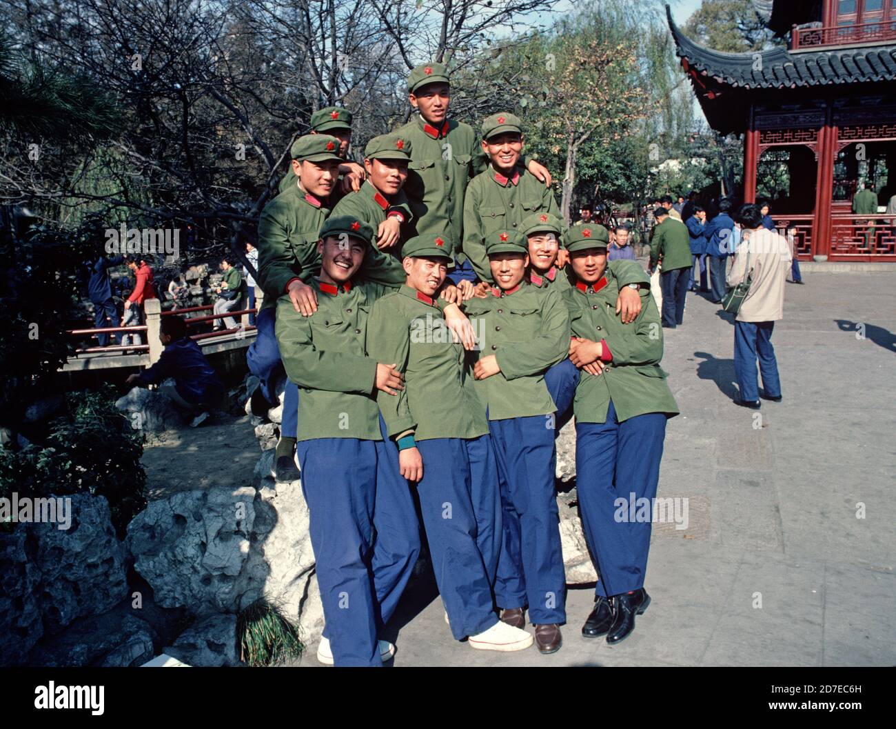 People's Liberation Army soldiers posing for a photograph in the Garden ...