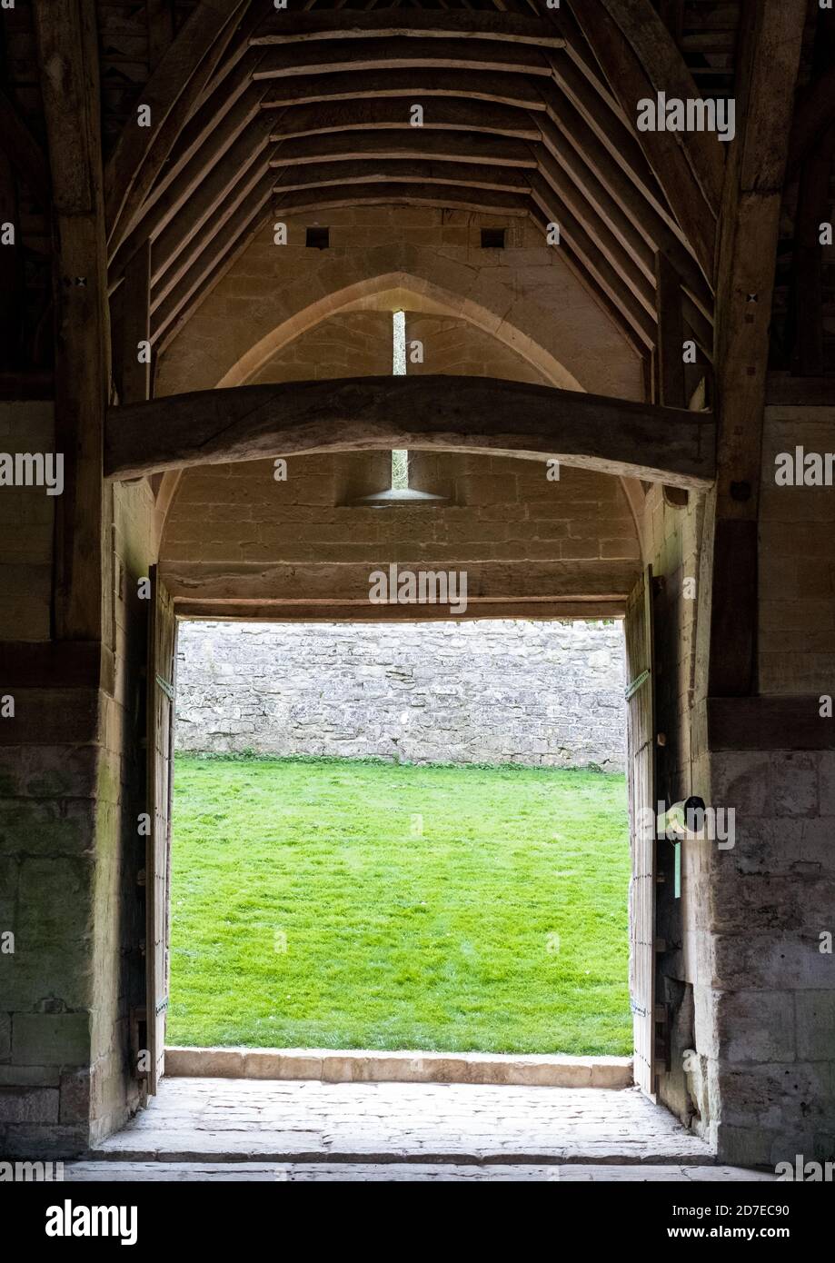 The Tithe Barn on Pound Lane, medieval stone barn in the Barton Grange ...