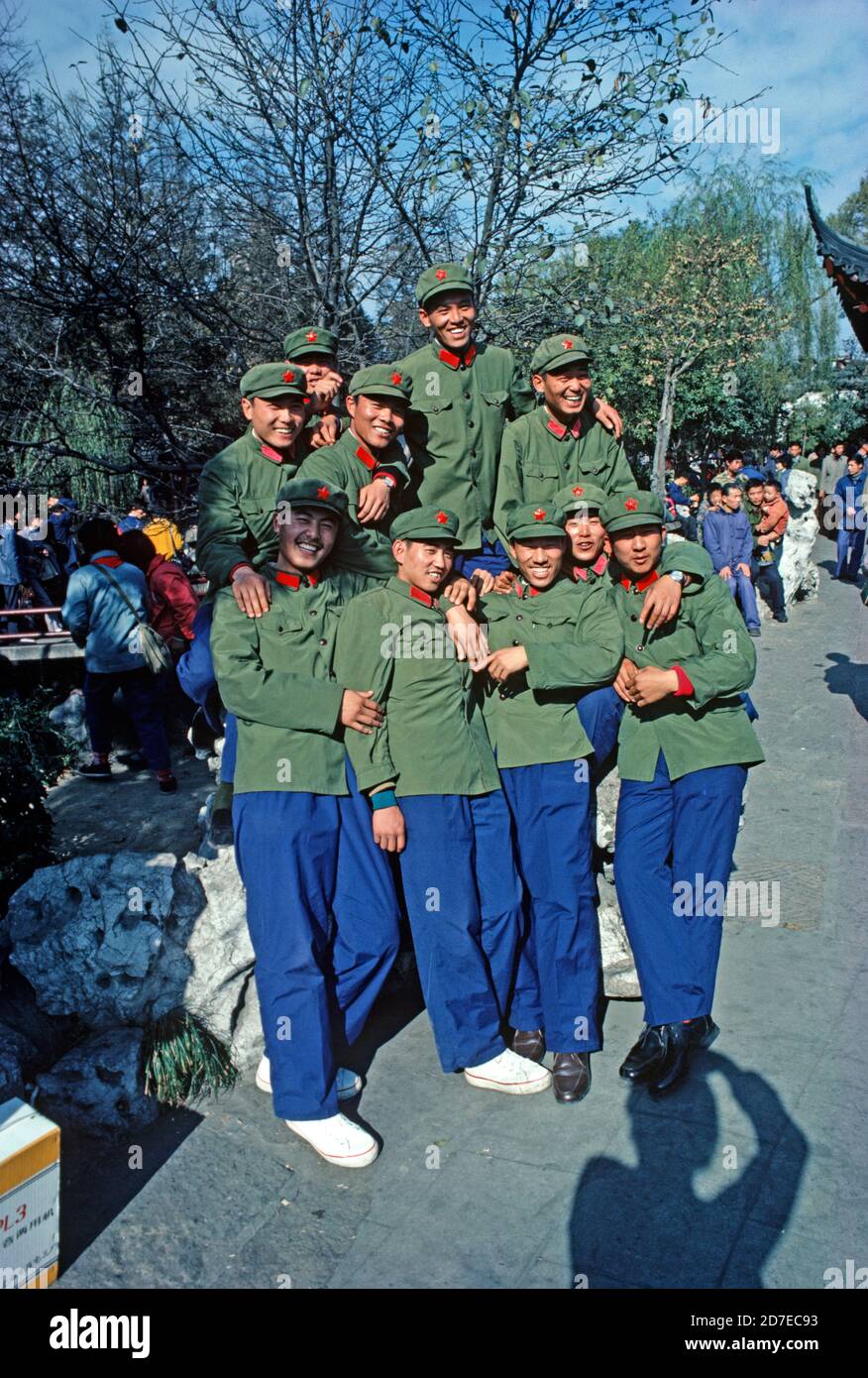 People's Liberation Army soldiers posing for a photograph in the Garden ...