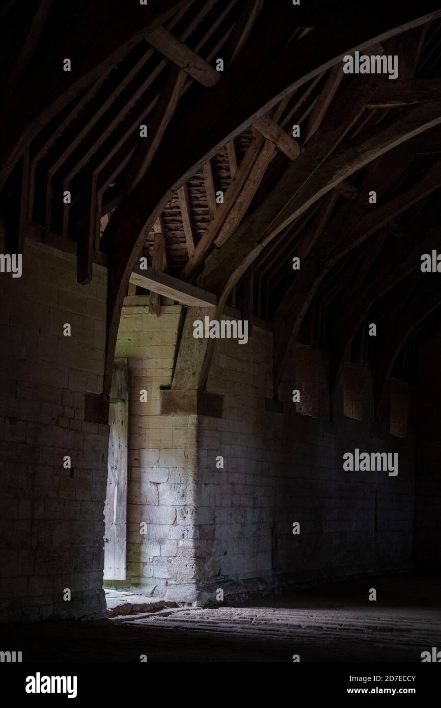 The Tithe Barn on Pound Lane, medieval stone barn in the Barton Grange ...