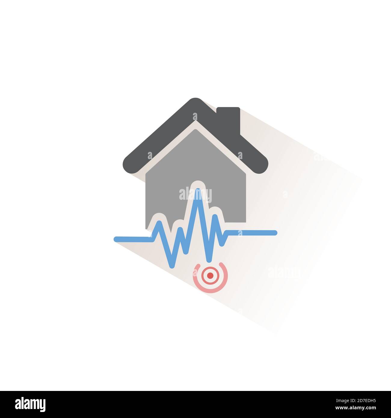 Earthquake pictogram. Isolated color icon. Weather glyph vector ...