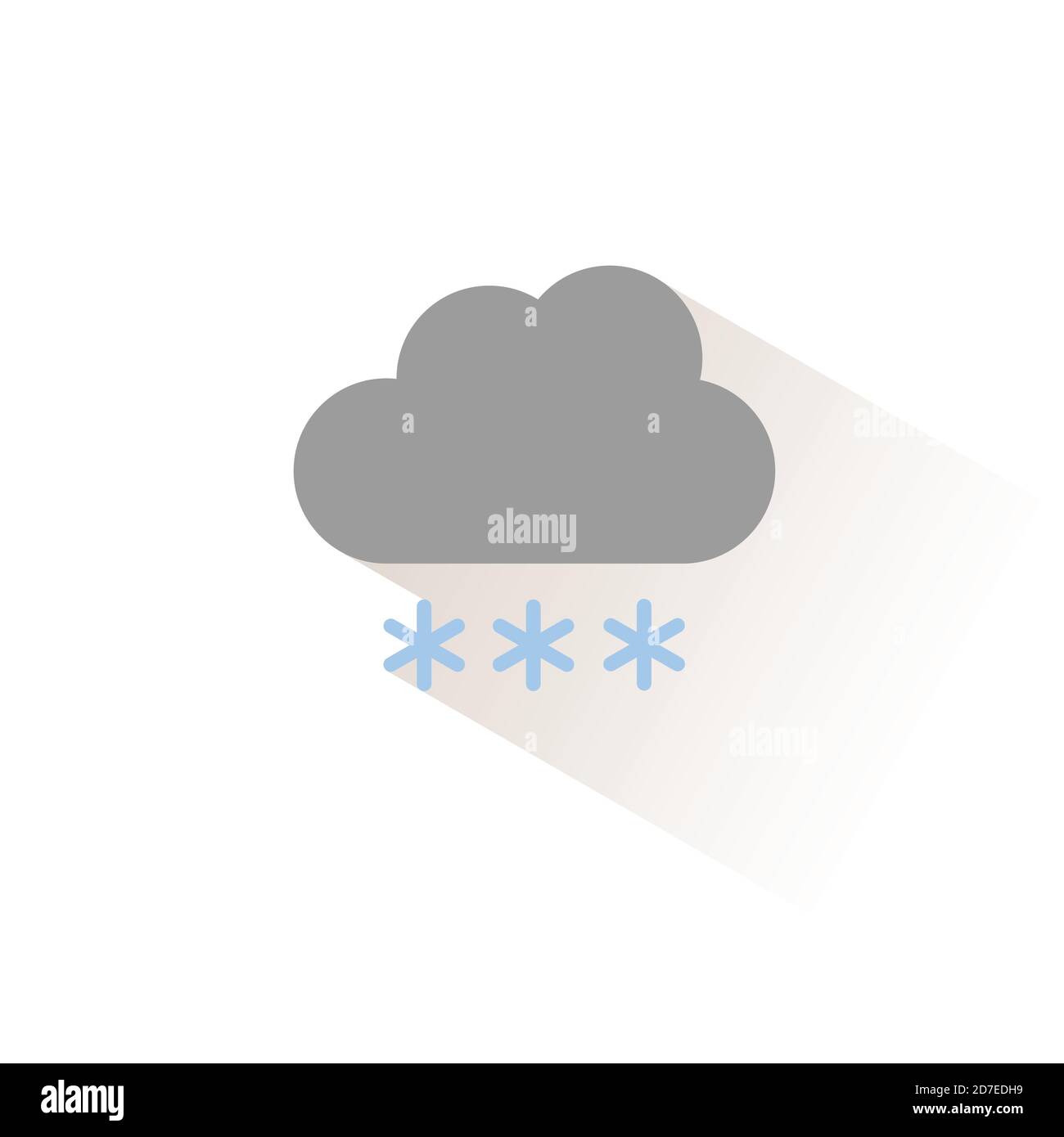 Cloud and snow. Isolated color icon. Weather glyph vector illustration ...