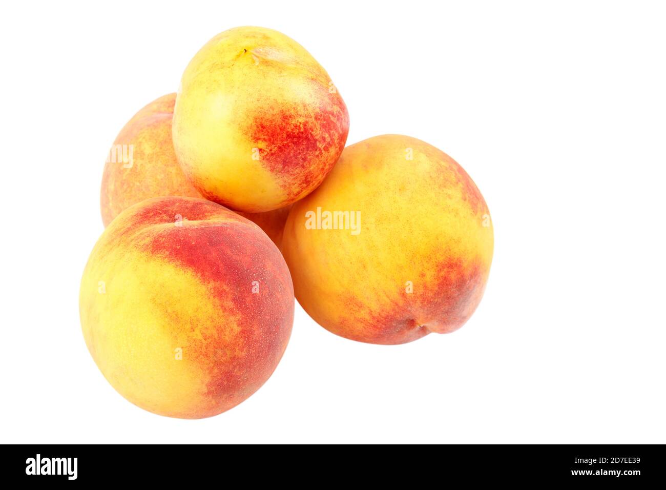 Fresh peach fruits isolated on white background Stock Photo - Alamy