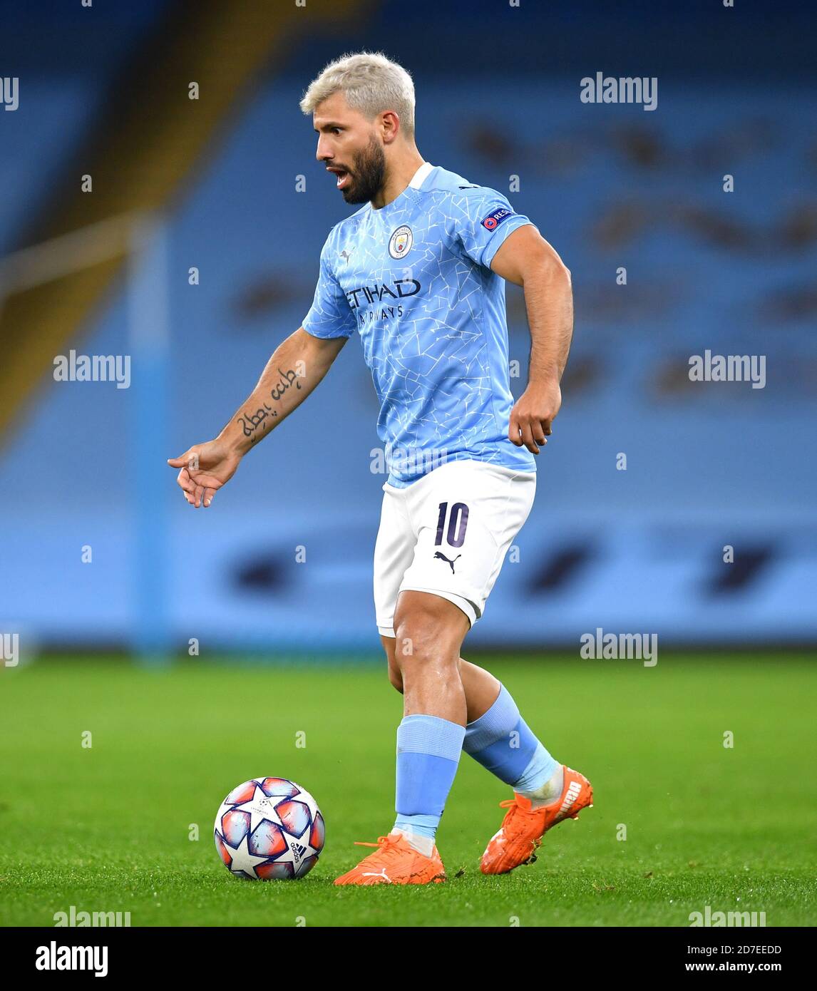 Manchester Citys Sergio Aguero During The Uefa Champions League Group