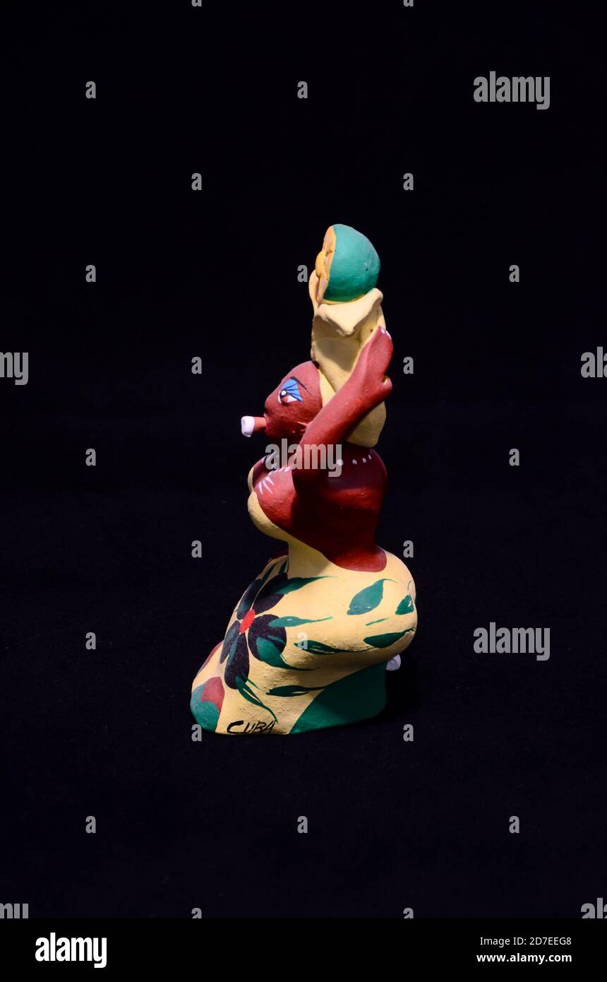 Clay Handmade Statuette of a Cuban Woman Stock Photo - Alamy