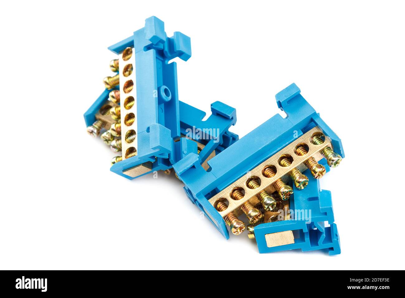 Electrical terminal blocks isolated on white background Stock Photo - Alamy