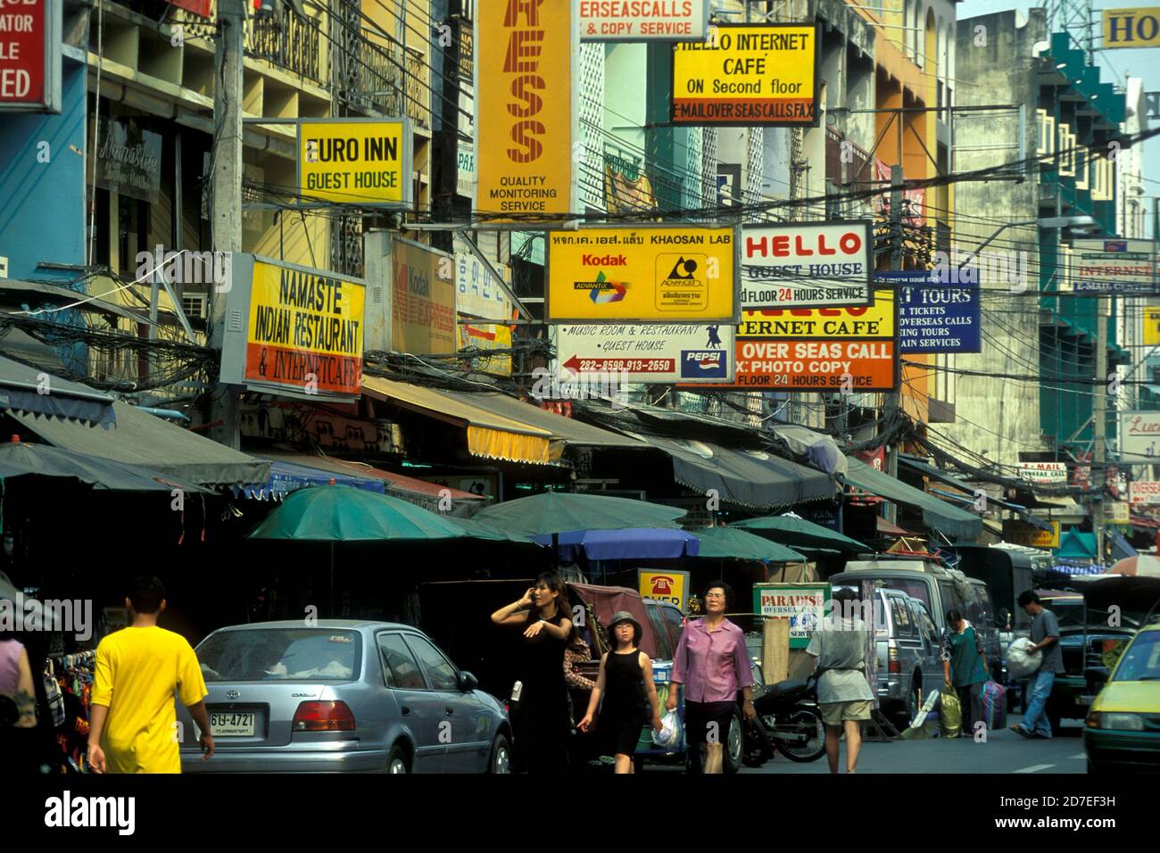 The Marketstreet of Khao San in Banglamphu in the city of Bangkok in Thailand in Southeastasia ...