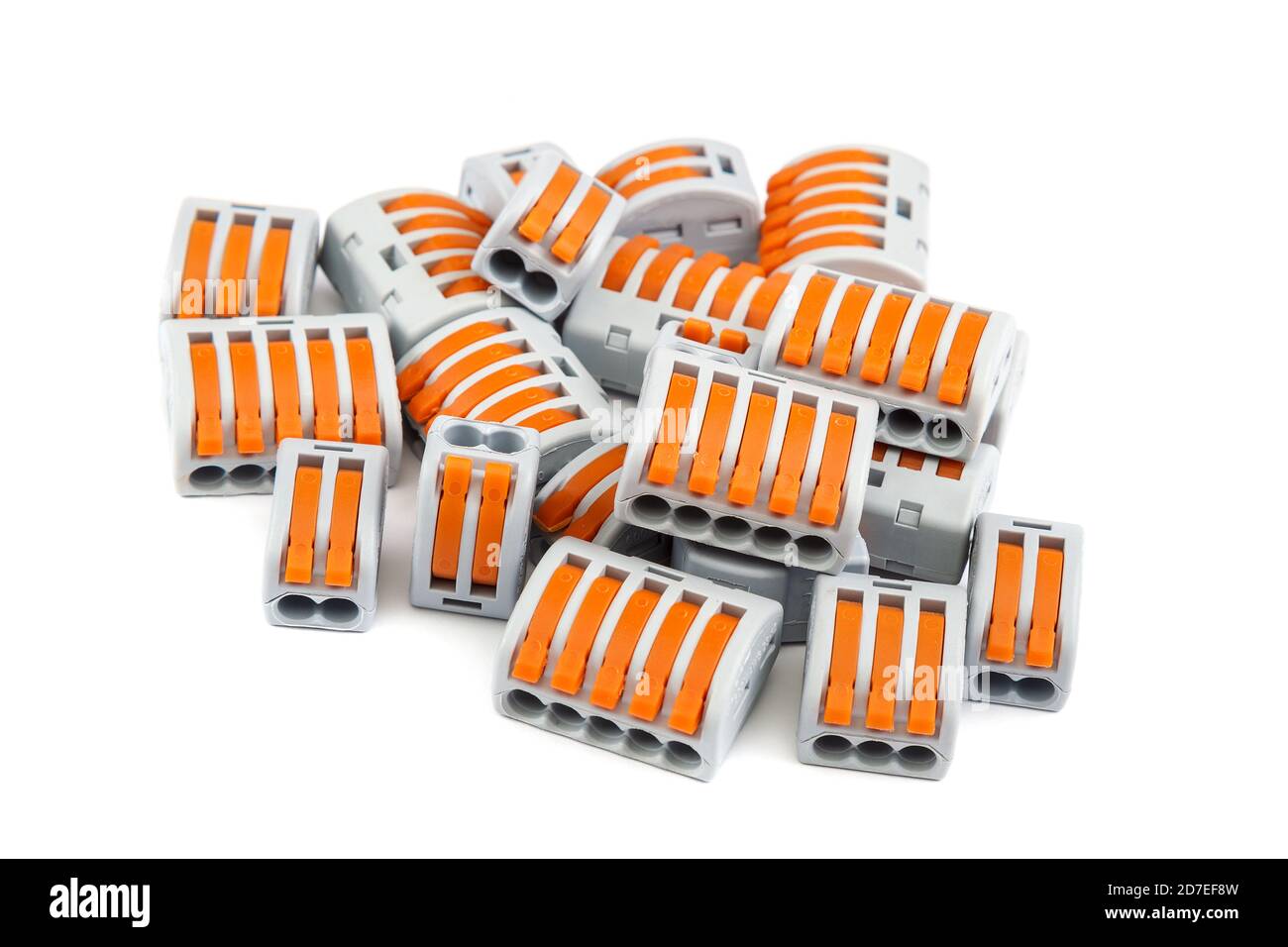 Electrical terminal blocks isolated on white background Stock Photo - Alamy