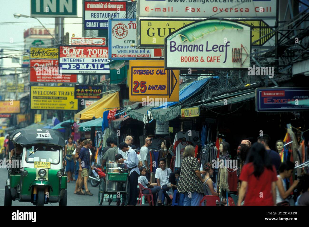 The Marketstreet of Khao San in Banglamphu in the city of Bangkok in Thailand in Southeastasia ...