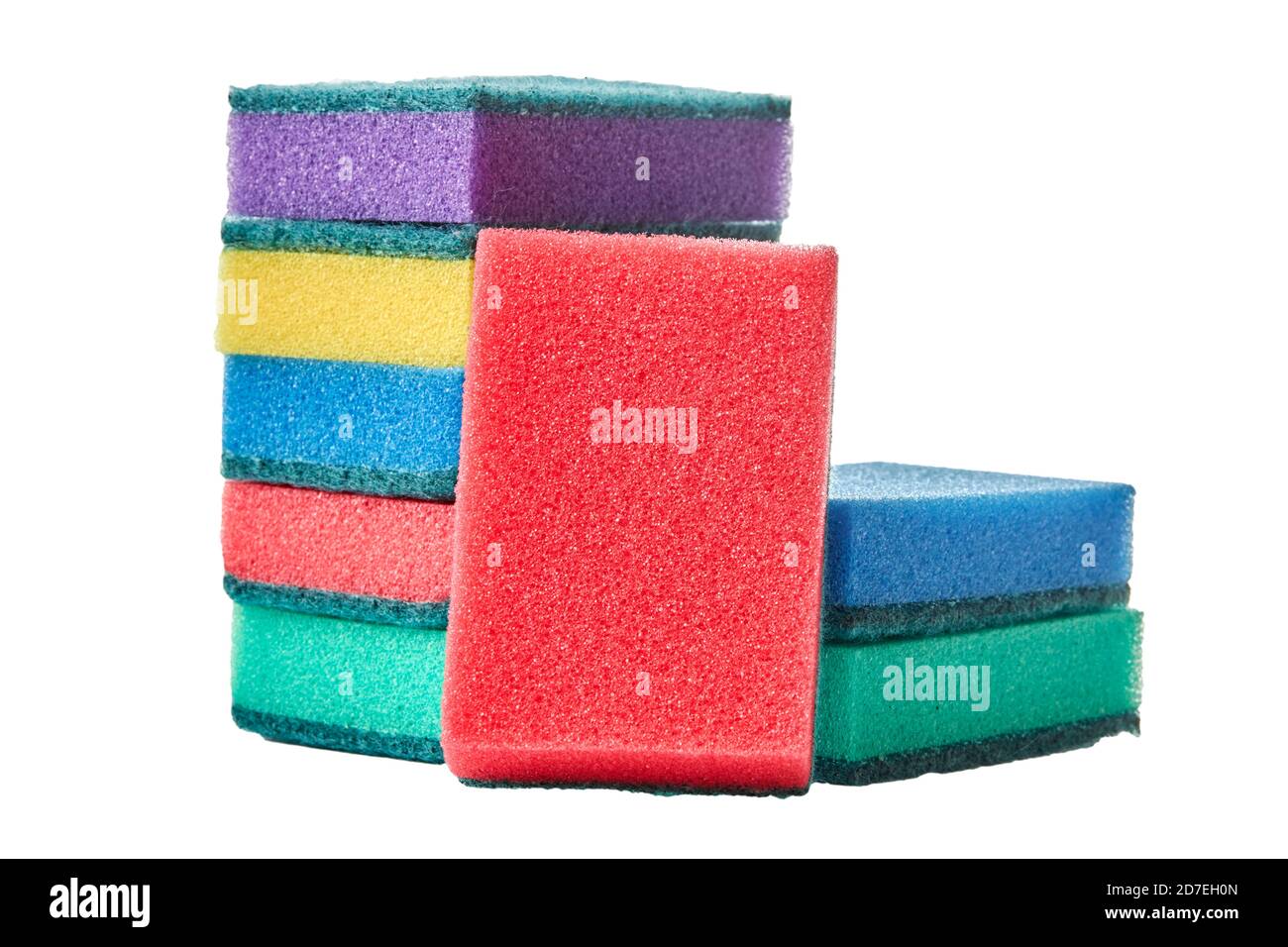 colored kitchen sponge isolated on white background Stock Photo - Alamy