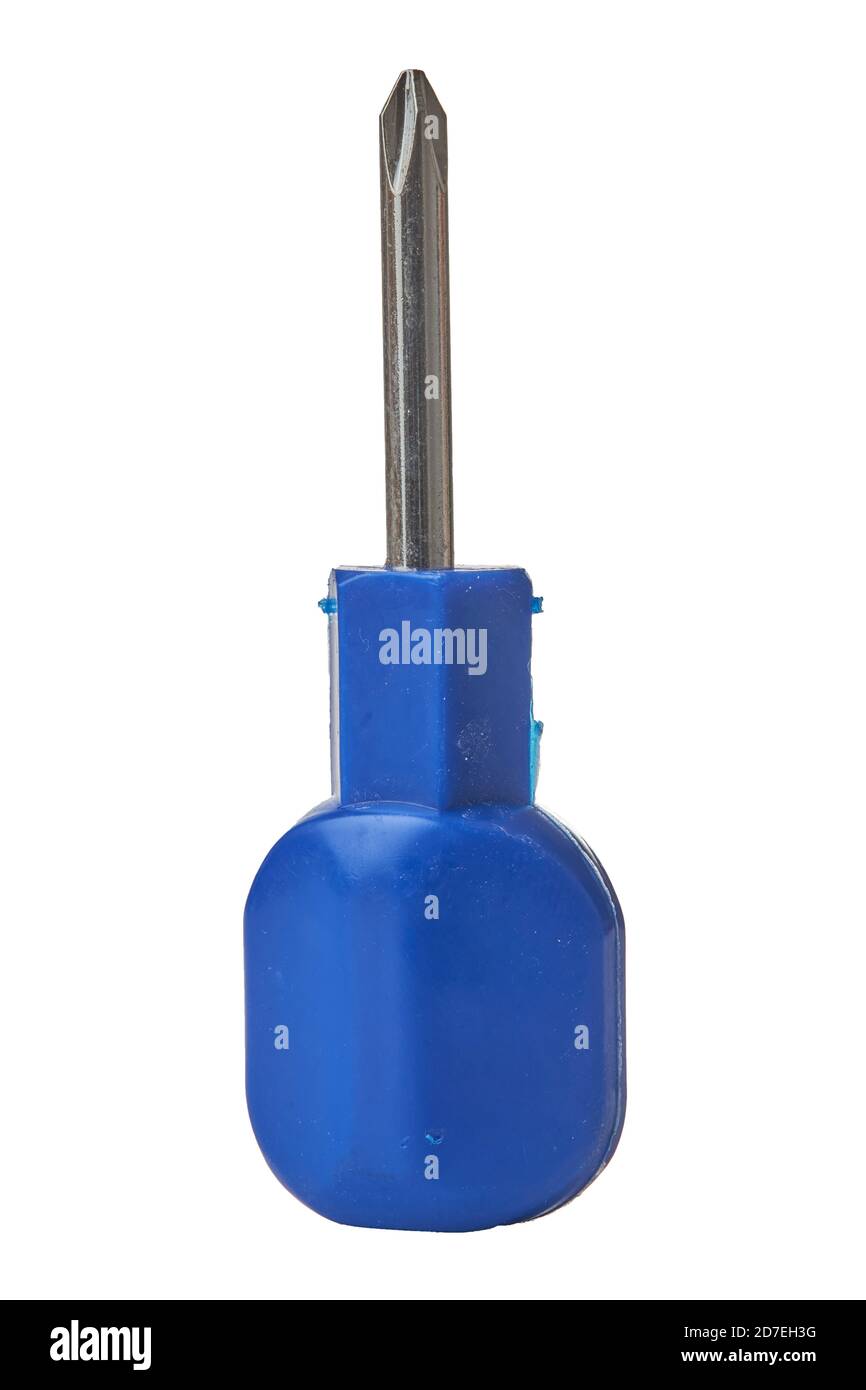 Red and blue shiny metal and plastic tool screwdriver for repair Stock ...