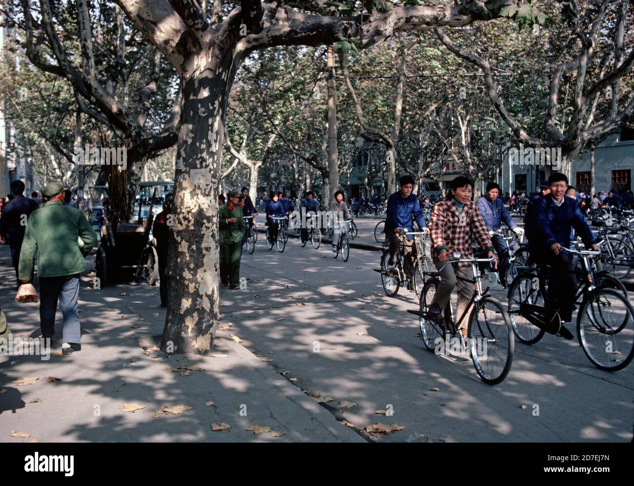 street scene with bycycles, Nanajing, China, 1980 Stock Photo - Alamy